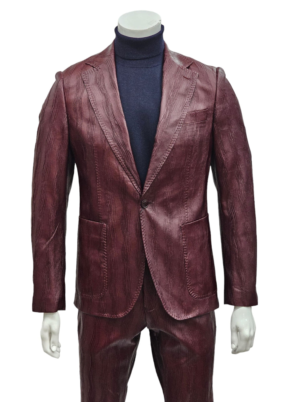 Giovanni Testi Slim Fit Faux Leather Suit – Suitfellas