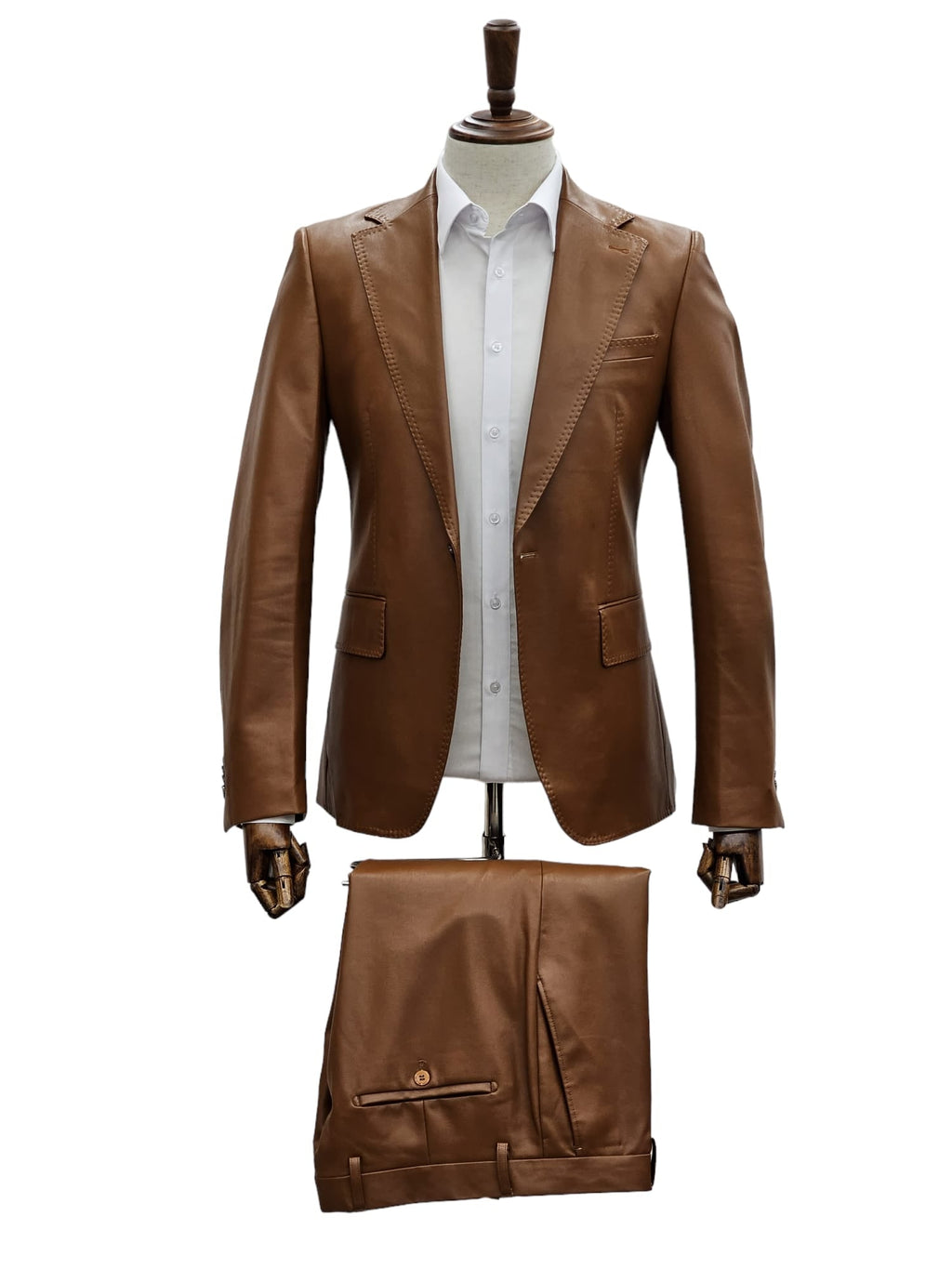 Giovanni Testi Slim Fit Faux Leather Suit – Suitfellas